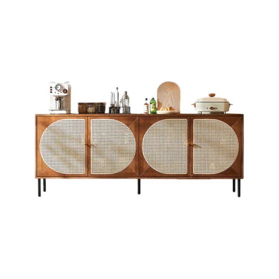 Booker Rattan Sideboard – 200cm Solid Wood Storage Cabinet with Natura